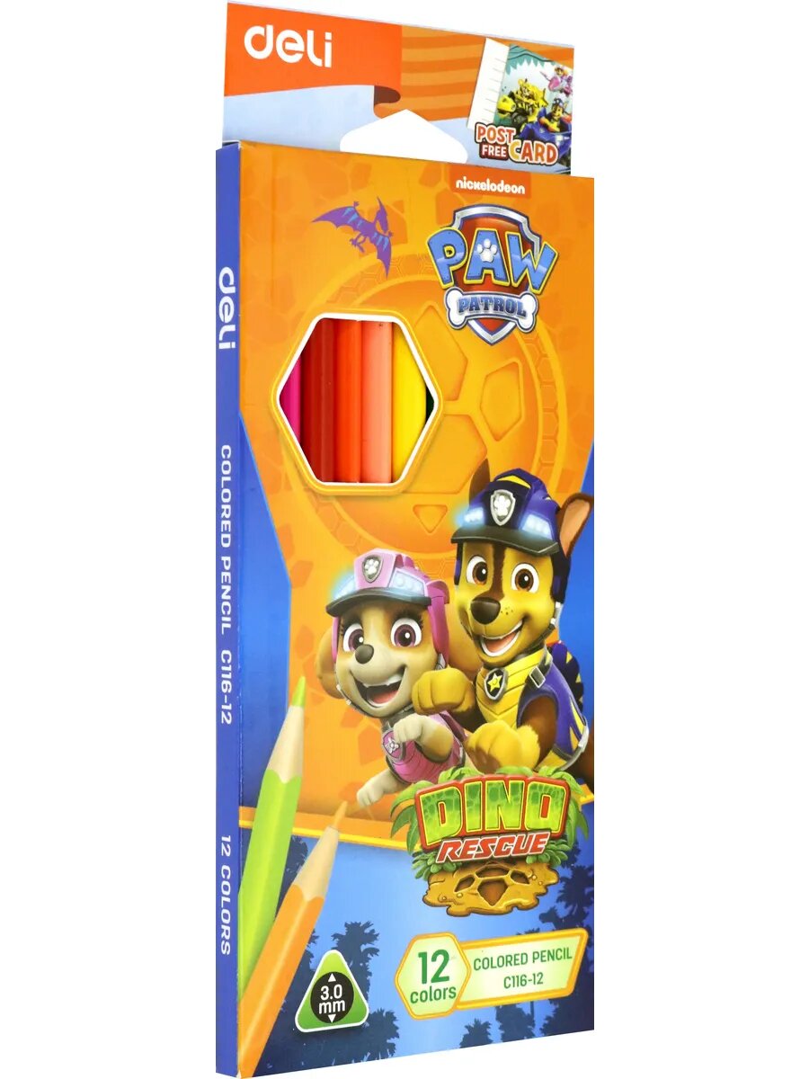 Карандаши цветные Paw Patrol, 12 цветов