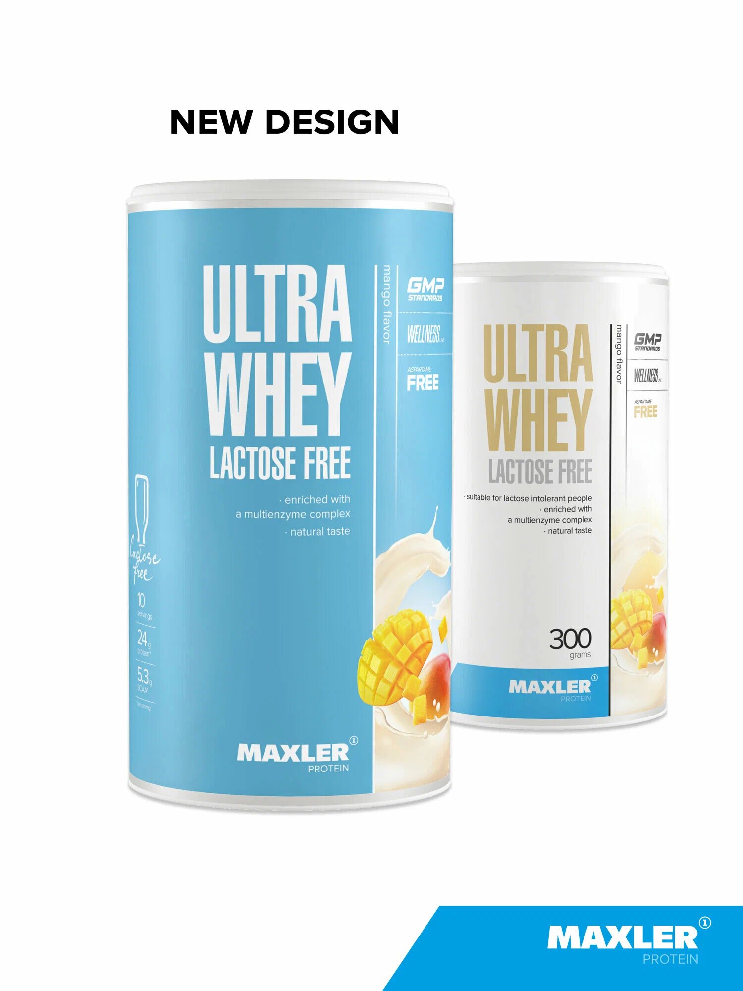 Протеин сывороточный безлактозный Maxler Ultra Whey Lactose Free, порошок, 300 г - Манго