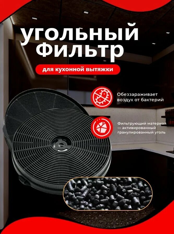 Угольный фильтр для кухонной вытяжки Lex L1, GS Bloc P, GS Bloc GS, Lex TOUCH 600, Lex Plaza GS.