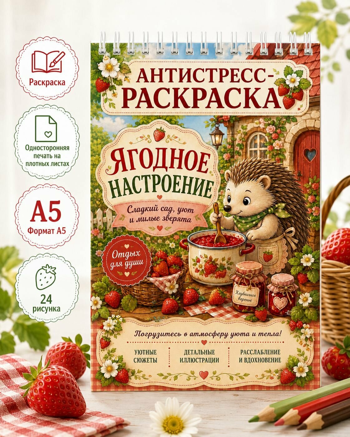 Раскраска антистресс Уютные животные