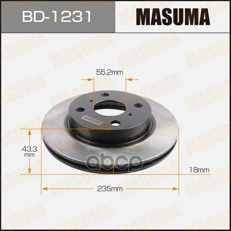 Диск тормозной Masuma арт. BD-1231