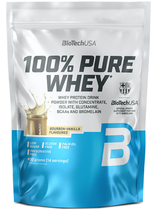 Сывороточный протеин BioTechUSA 100% Pure Whey 400 г, Бурбонская ваниль