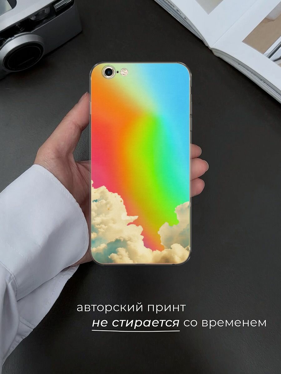 Чехол на Apple iPhone 6 Plus/6S Plus / Айфон 6 Плюс/Айфон 6С Плюс с принтом Облака и звезды, прозрачный — фото 1