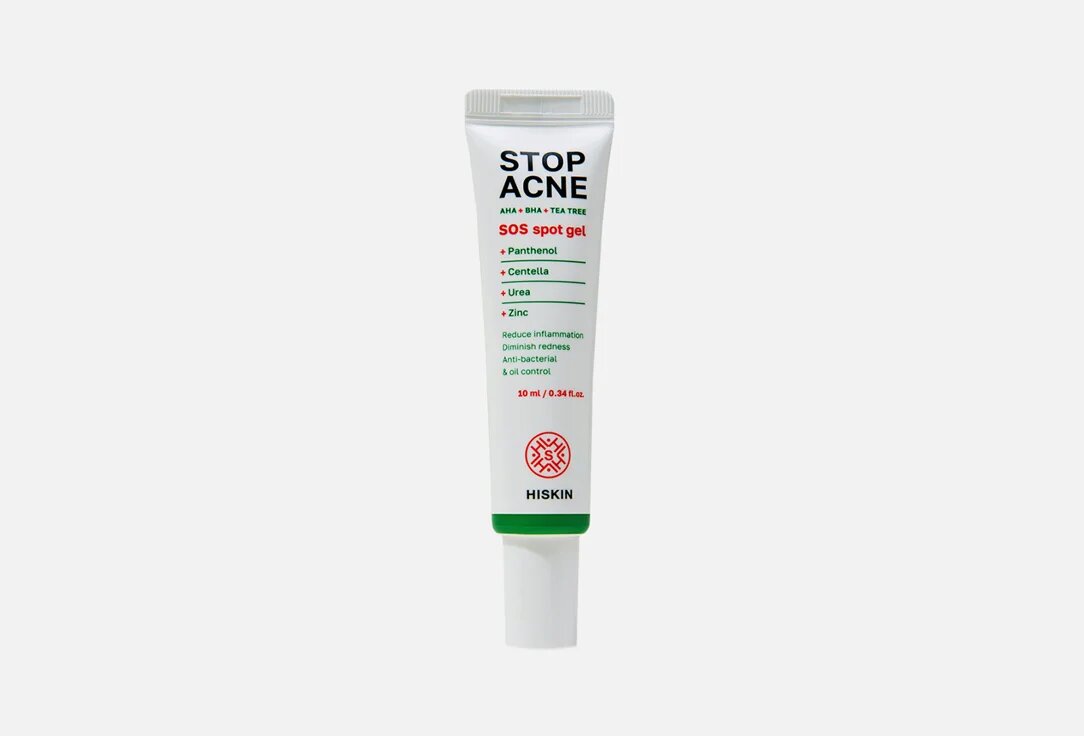 HISKIN AHA + BHA + TEA TREE STOP ACNE Точечный sos-гель для лица 10мл