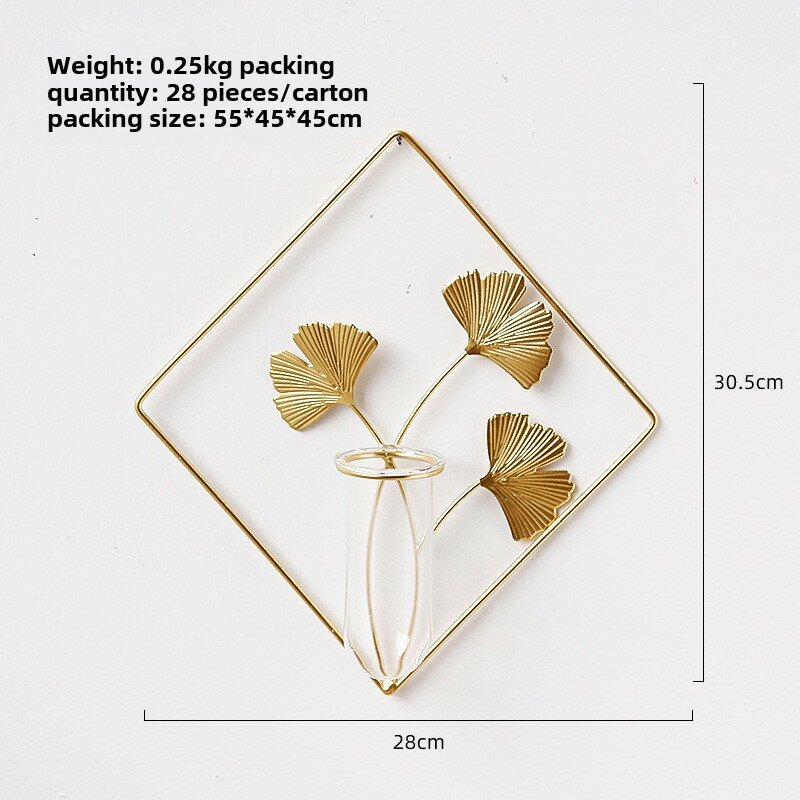 Ваза из кованого железа Ins Style Wall-hanging diamond hydroponic flower device-gold для гостиной стена украшения водный цветок креативный дом стена украшения