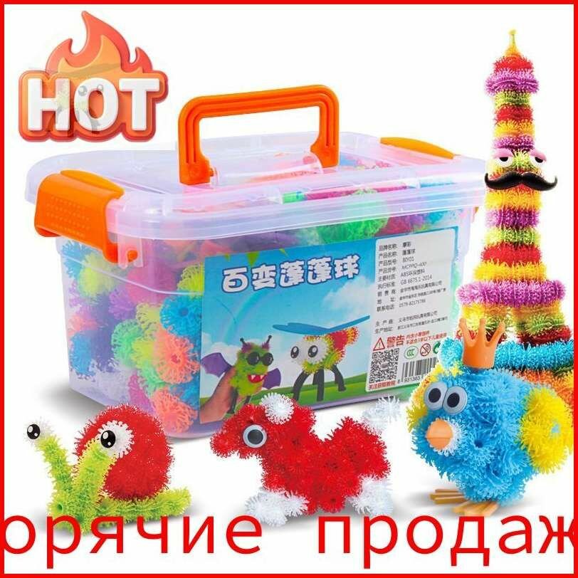 Конструктор-липучка Bunchems (Банчемс), 400 деталей, коробка упаковка