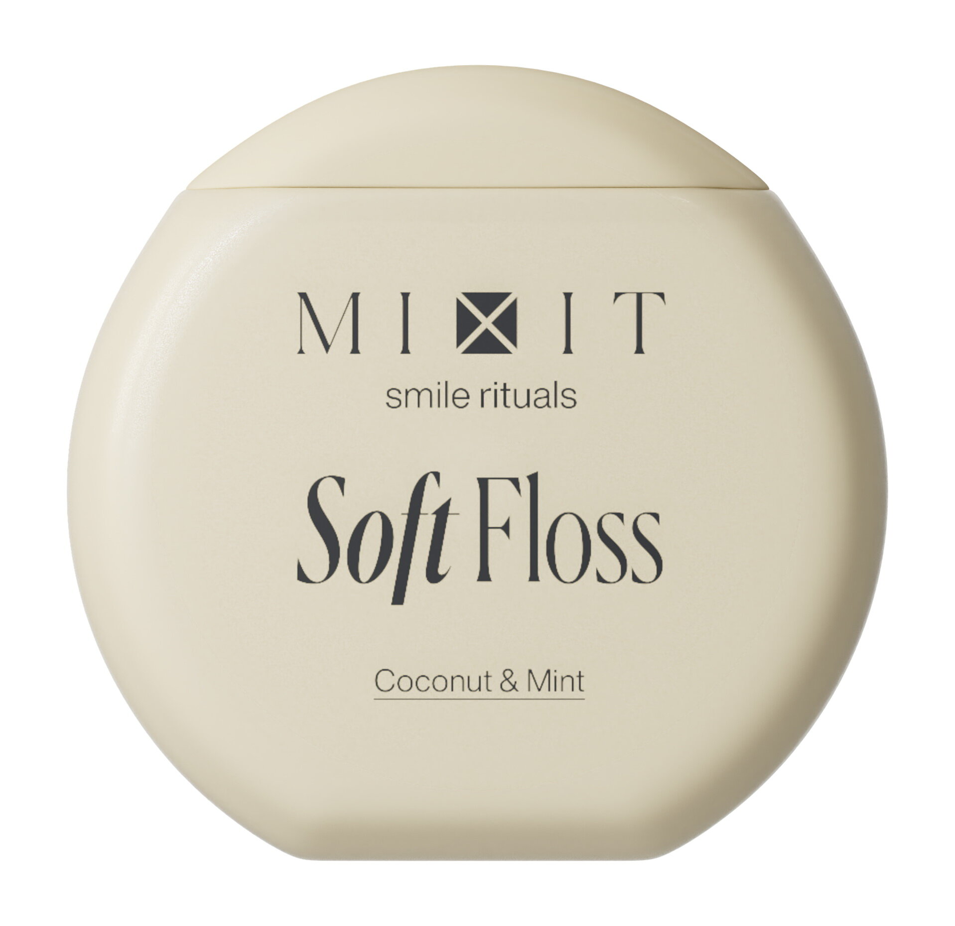 MIXIT Зубная нить объемная Soft Floss Coconut&Mint с ароматом кокоса и мяты, 18 г, 30 м