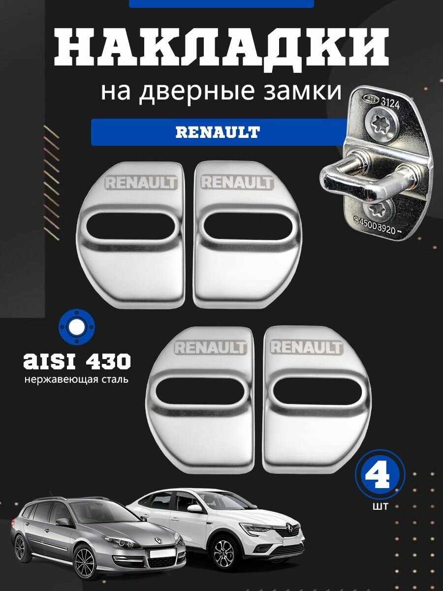 Нaклaдки на петли замков дверей автомобиля для Рено / Renault