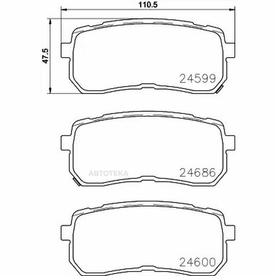 Колодки торм. зад. BREMBO P30080 HYUNDAI ix55 3.0 V6 CRDi Kw 176 09/08 - > R / KIA CARNIVAL III (UVP_) 2.7 V6 Kw 139 06/06 - > R / KIA CARNIVAL III (UVP_) 2.9 CRDi Kw 136 06/06 - > R / KIA CARNIVAL III (UVP_) 2.9 CRDi LX Kw 141 09/06 - > R