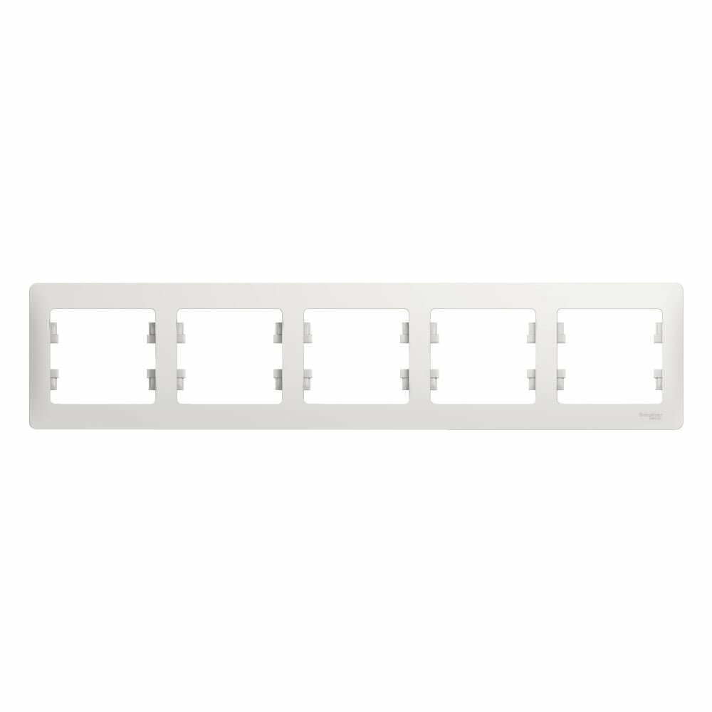 Рамка 5-м Systeme Electric (Schneider Electric) Glossa, горизонтальная, белый, арт. GSL000105