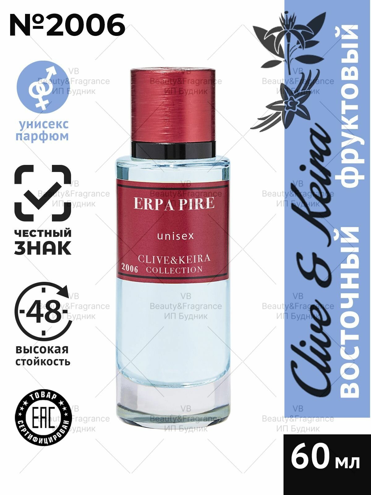 ERBA PURA Парфюмерная вода Clive & Keira № 2006 эрба пур парфюм унисекс духи масляные женские 60 мл