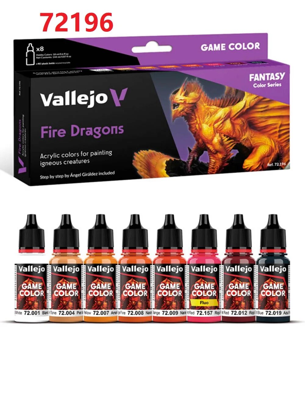 Набор водных акриловых красок Spani AV vallejo model экологически безопасный 8 * 17ml неметallic/game color wash acrylic set
