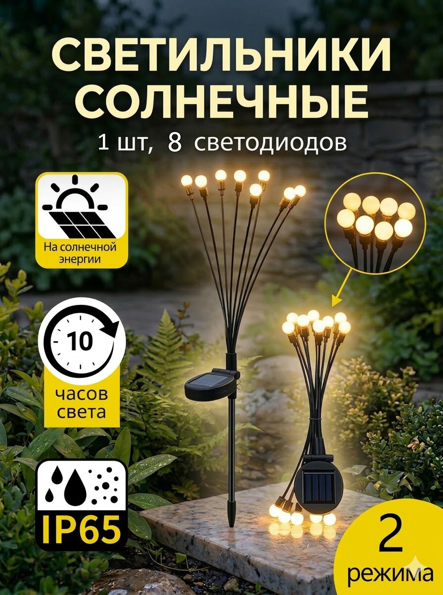 Уличный светильник, 1.2W, количество ламп:8шт