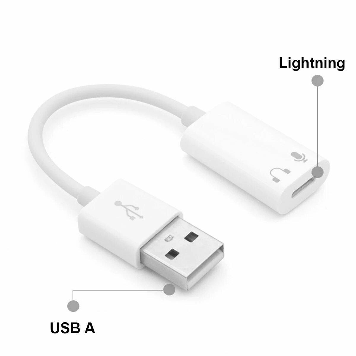 FONKEN кабель USB A - Lightning для наушников — фото 1