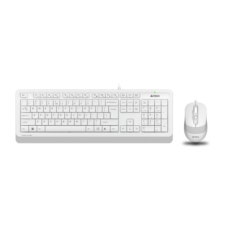 Клавиатура и мышь A4Tech "Fstyler", бело-серые, USB (F1010 WHITE)