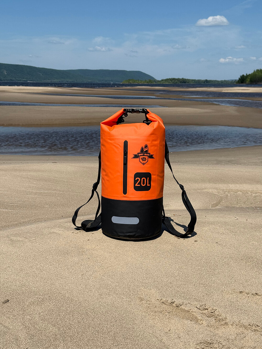 Сумка гермомешок водонепроницаемый BroStuff zip pocket dry bag 20l orange (гидросумка)