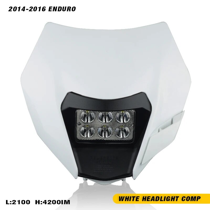 PowerZone светодиодная фара для мотоцикла, фара, супермото обтекатель для KTM EXC SXF MX 14-16 White