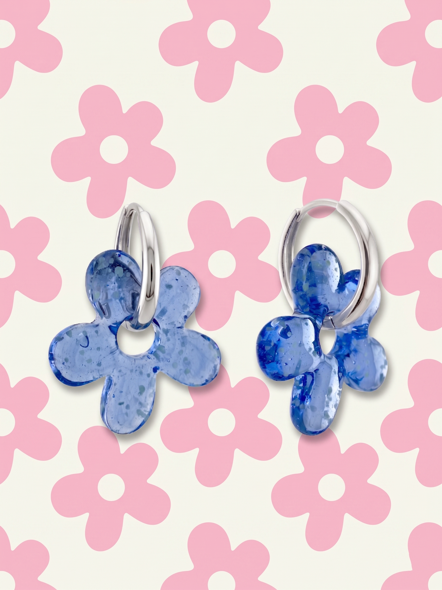 Серьги конго Delulu, голубой