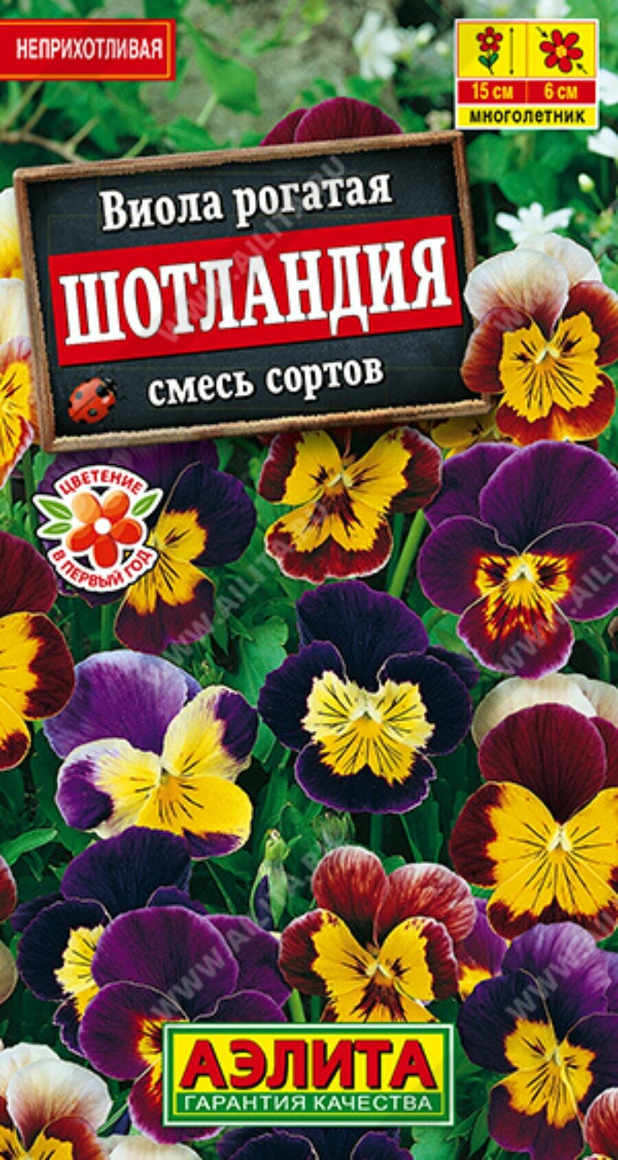 Семена Виола Шотландия, смесь сортов (20 семян), Агрофирма Аэлита