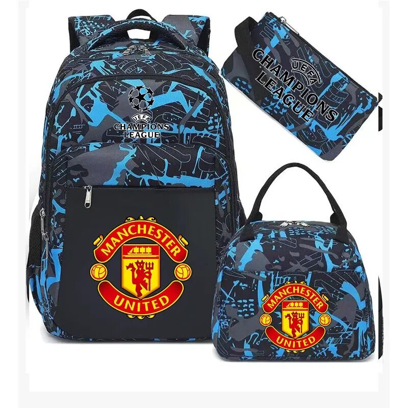 Рюкзак Manchester United UEFA Champions League, синий, материал: ткань Оксфорд, объем 20-35 л