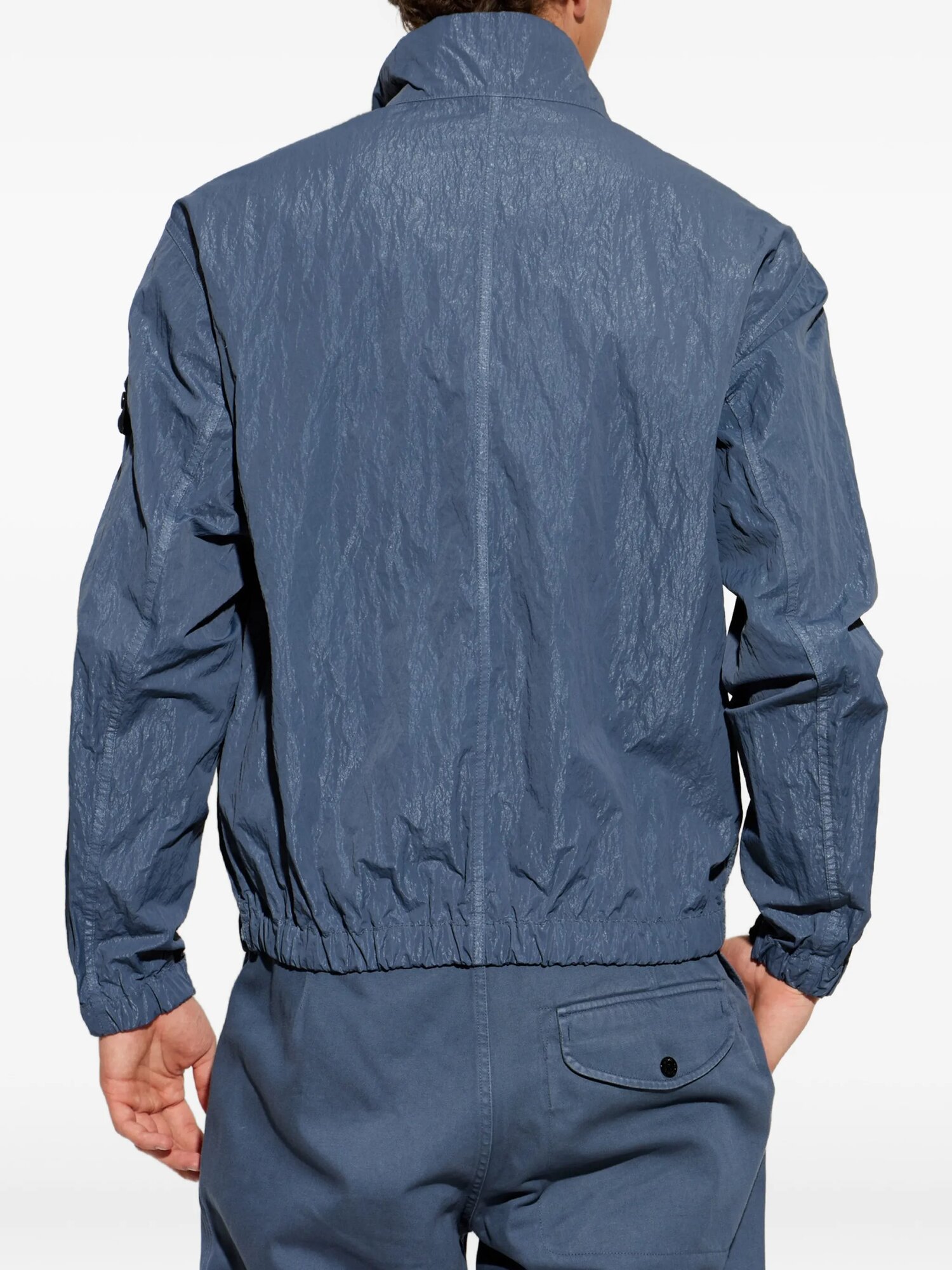 Куртка Stone Island Logo-patch zip-up jacket, размер L, blue — фото 1