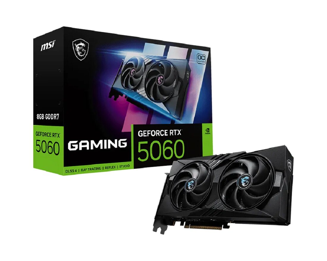 Видеокарта MSI RTX5060 GAMING OC 8GB GDDR7 128bit 3xDP HDMI 2FAN RTL