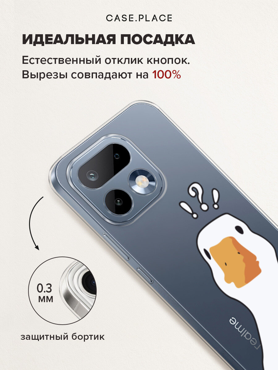 Чехол на Realme 16 Pro / Реалми 16 Про с принтом Вопрошающий гусь — фото 1