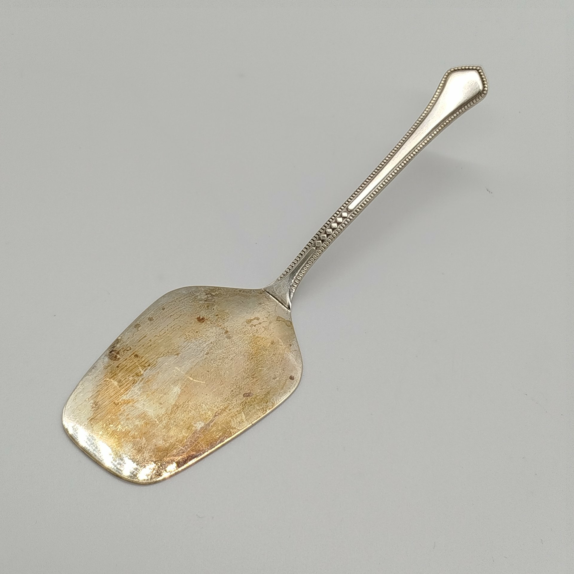 Лопатка для десерта с геометрическим декором, мельхиор (медь-никель)