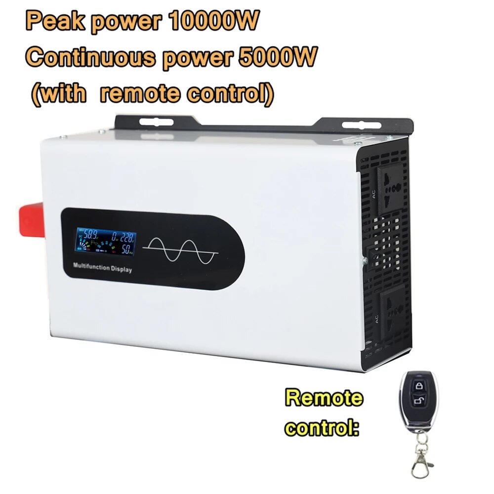 Инвертор DC 12V/24V/36V/48V/60V/72V/96V DC в AC 110V 220V 60Hz 50Hz 10KW 6600W Чистая синусоида Солнечный инвертор Отсетная система