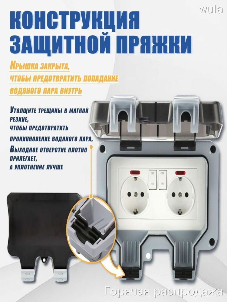 Уличная розетка IP66 16А с заземлением