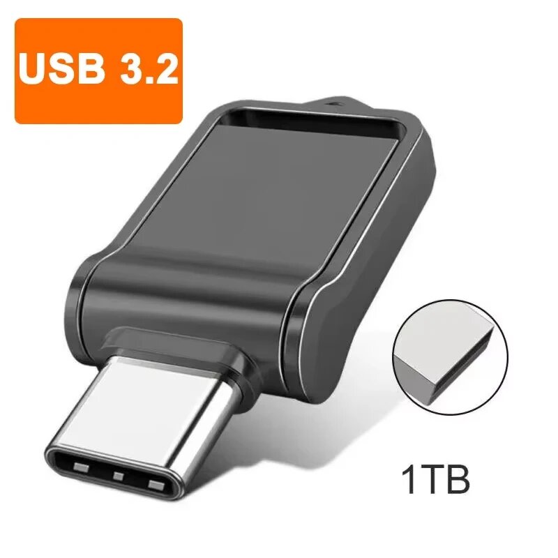 Водонепроницаемая флешка USB 3.2 Type-C 128 ГБ Black-1TB
