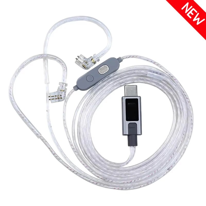 Кабель KZ-M2 OFC серебряное покрытие USB-C 2PIN 0.75 мм для наушников Type C (C PIN)