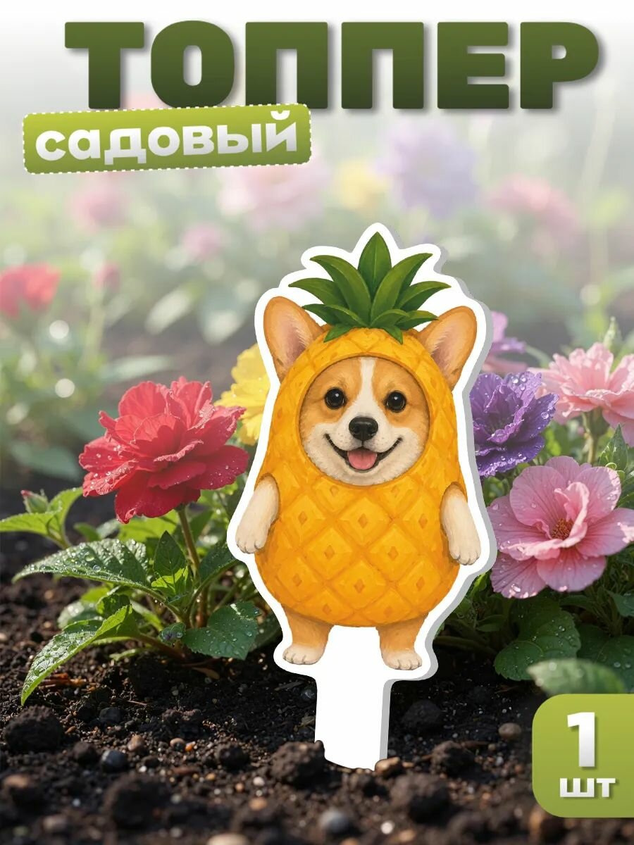 Садовые фигурки для дачи Собака в костюме ананаса