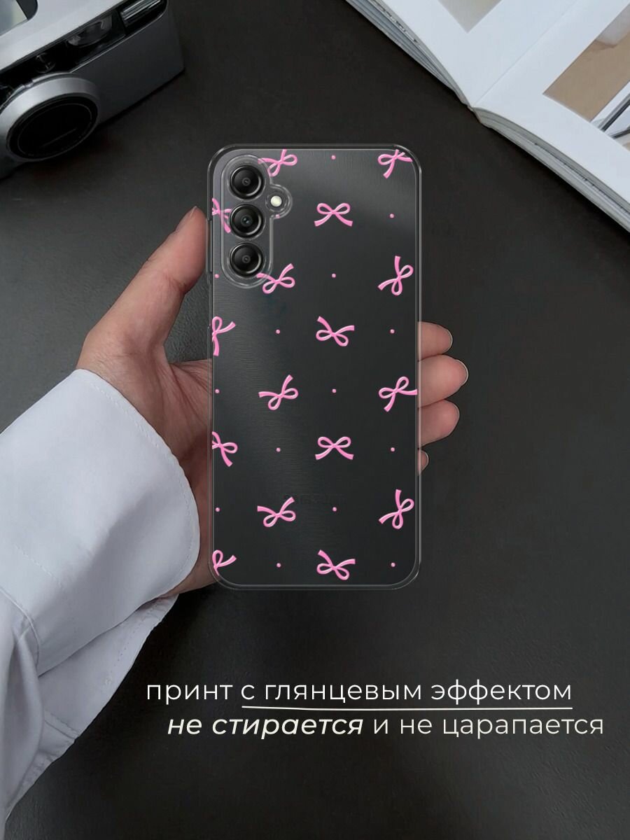 Силиконовый чехол на Samsung Galaxy A15 / Самсунг А15 с принтом Бантики и точки — фото 1
