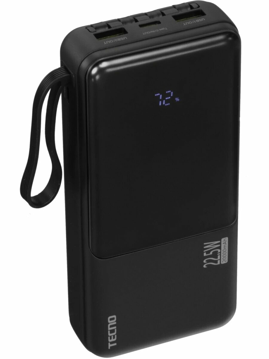 Внешний аккумулятор (Power Bank) TECNO Pocket L201Q, 20000мAч, черный