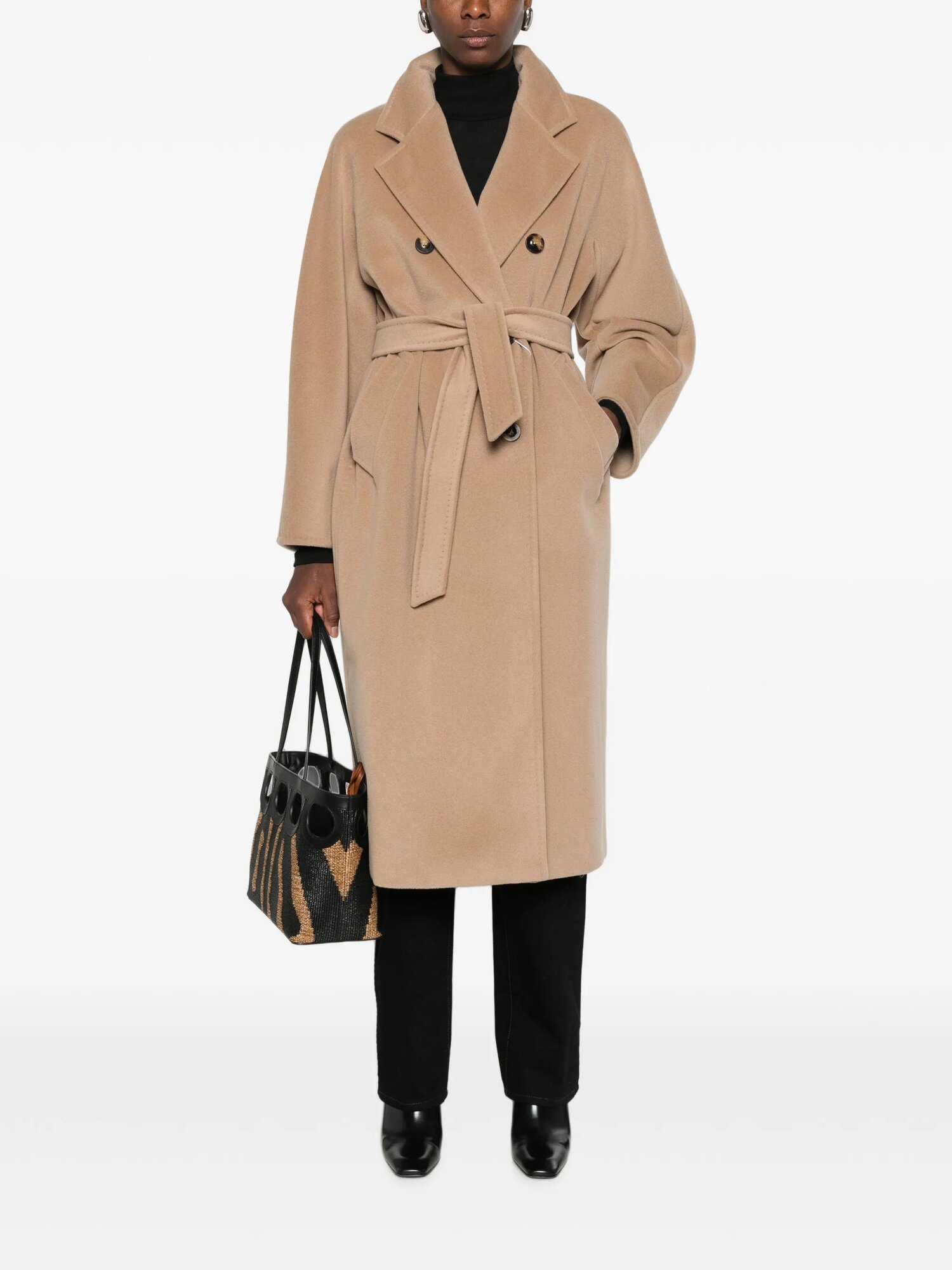 Пальто Max Mara Madame double-breasted coat, размер 40, коричневый — фото 1