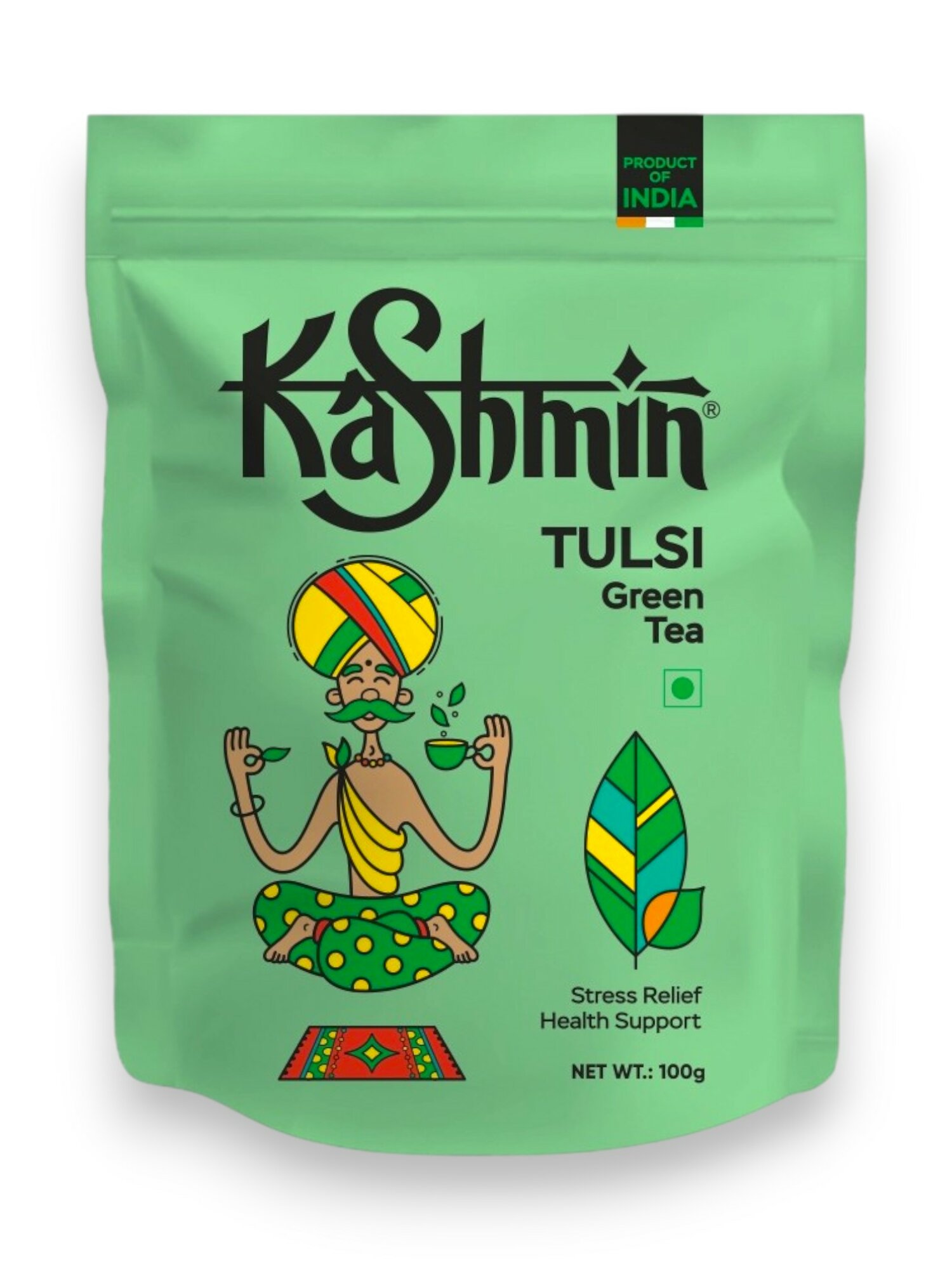TULSI Green Tea, Kashmin (тулси зелёный чай, Кашмин), 100 г.