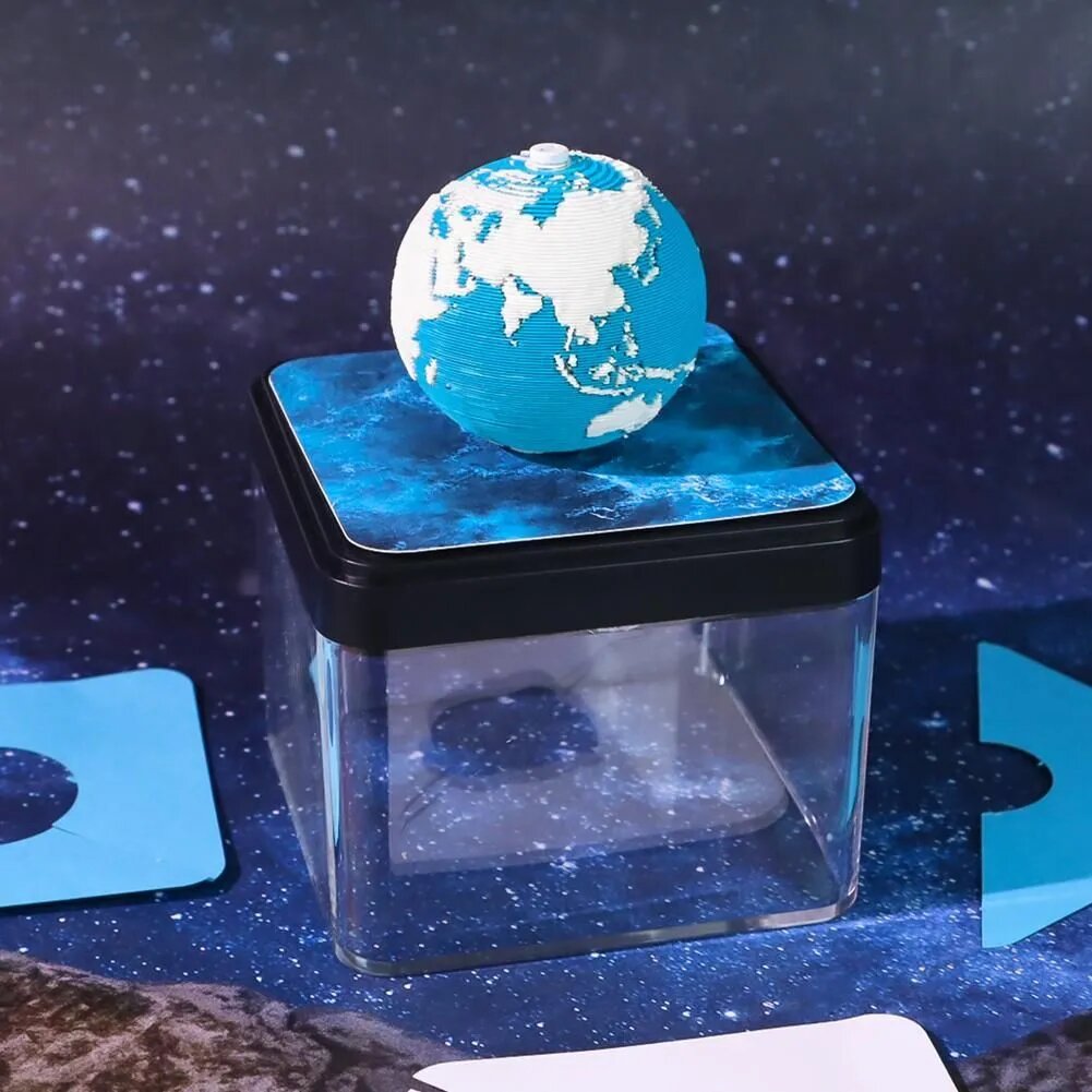 Календарь,3D трехмерный настольный календарь с вырезкой из бумаги ручной работы, панорамный вид на землю — фото 1
