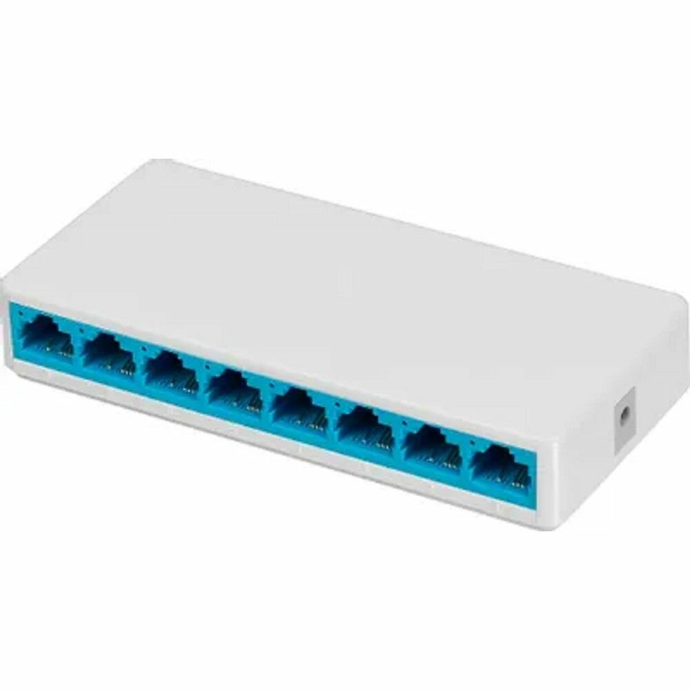 Коммутатор Mercusys MS108 неуправляемый, 8xRJ45 100Мбит/с, с поддержкой автосогласования и авто - MDI/MDIX