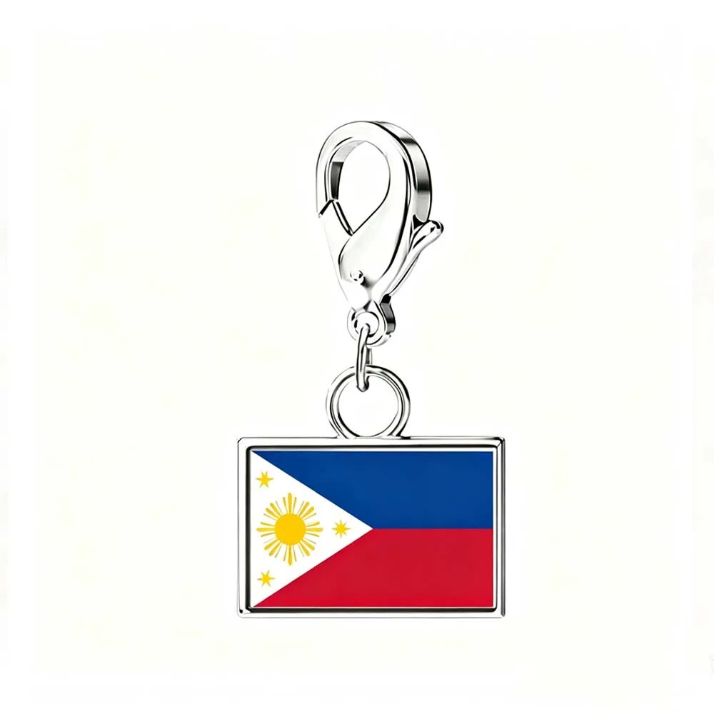 Персонализированный фото-браслет с флагами из Silver Color, Philippines charm, Серебряный