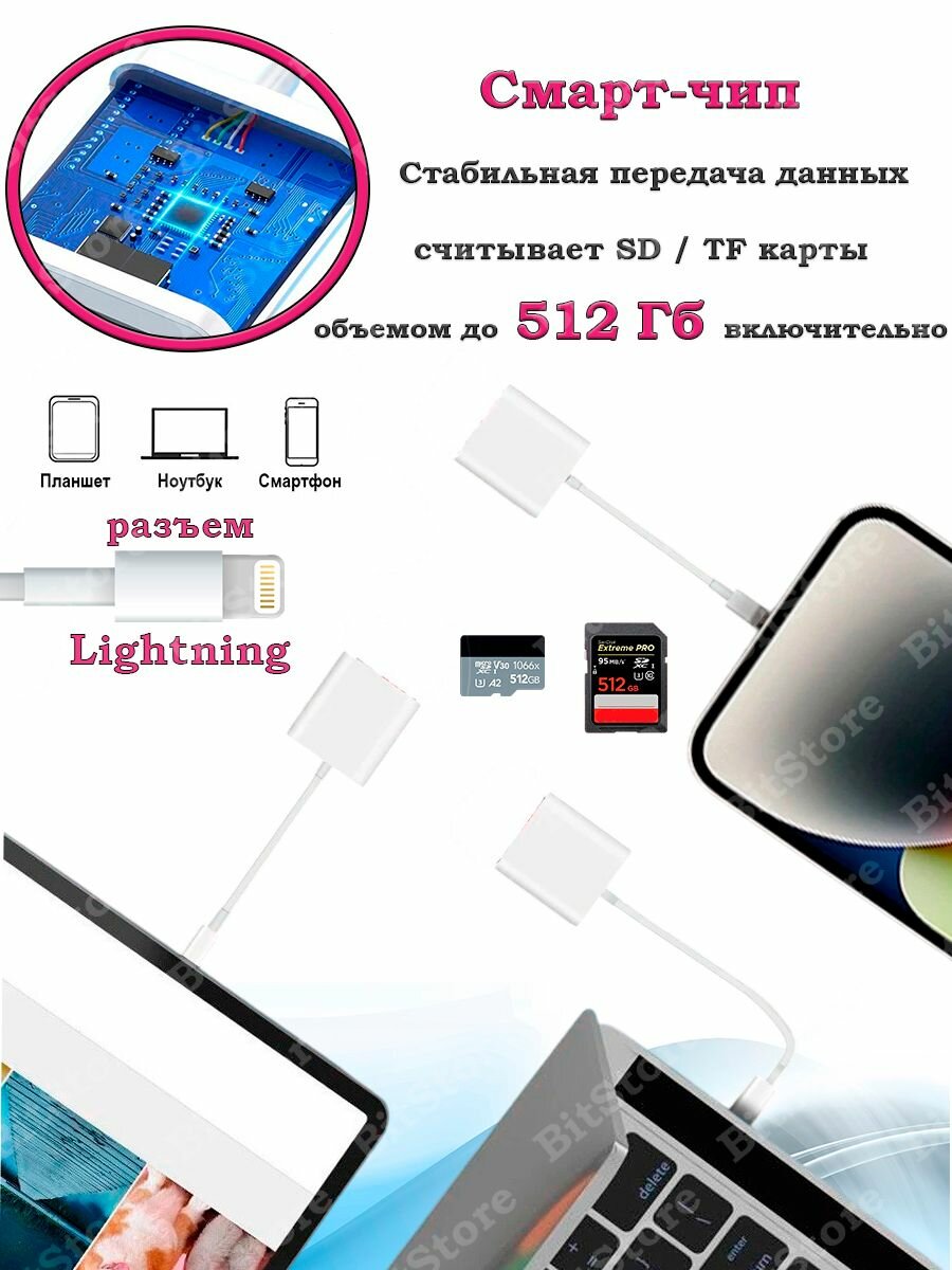 Картридер Lightning SD / TF (MicroSD) — фото 1