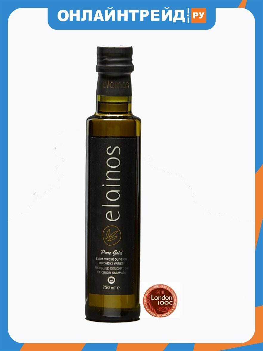 Масло оливковое Elainos EV, 250 мл, стекло