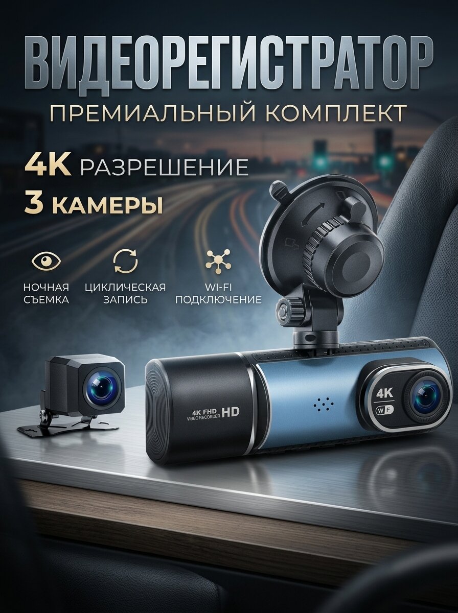 Автомобильный видеорегистратор с камерой заднего вида и камерой салона, с дисплеем, Авторегистратор, Видео регистратор