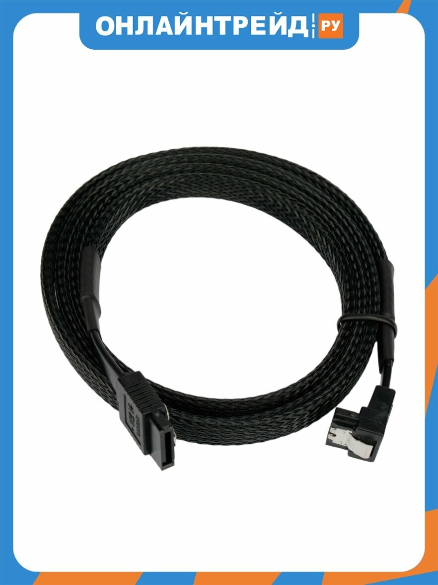 Кабель интерфейсный SATA Cablexpert , Sata3 7pin/7pin, 100см, оплетка, черный, пакет