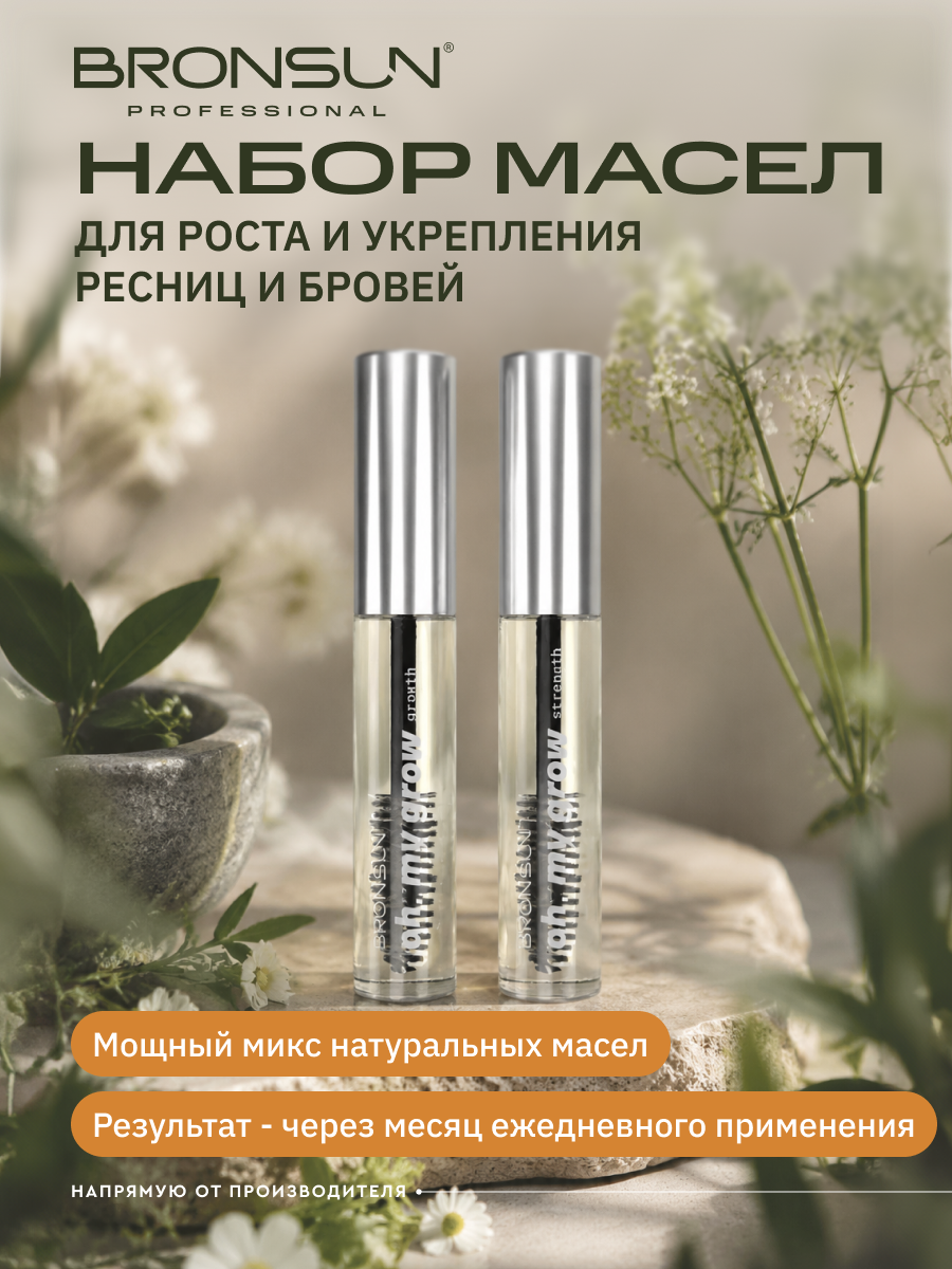 Подарочный набор Bronsun, для ресниц и бровей, укрепление и рост