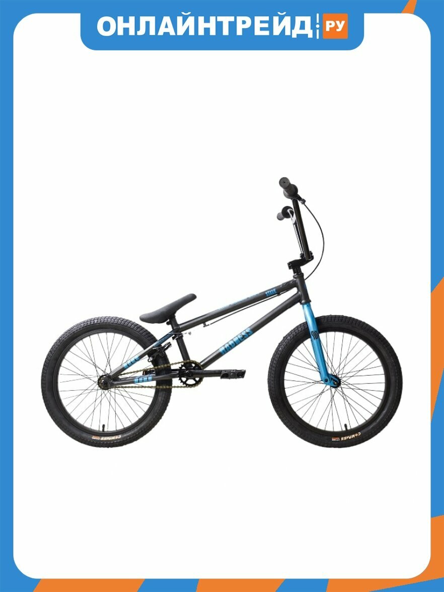 Трюковый велосипед Stark '25 Madness BMX 4 графит матовый, синий металлик, черный