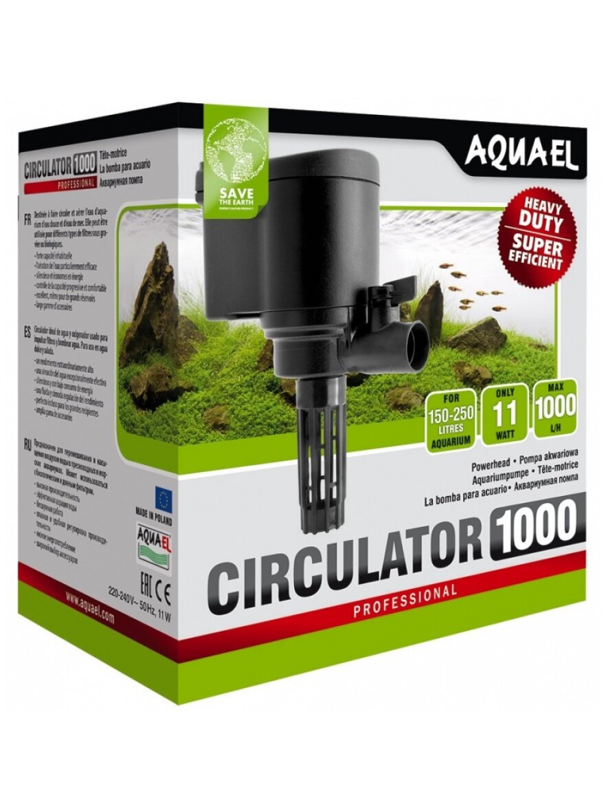 Помпа погружная Aquael CIRCULATOR 1000 для аквариума 150 - 250 л (1000 л/ч, 11 Вт, h = 110 см)