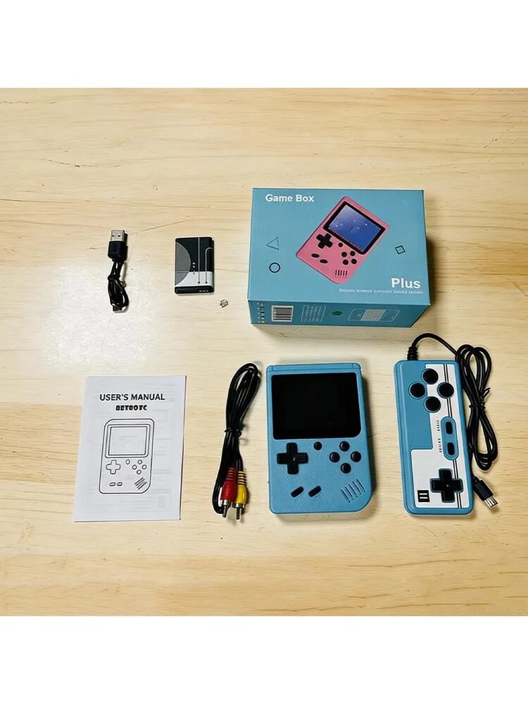 Портативная игровая консоль RetroBoy Plus, 400 игр в 1, Синий