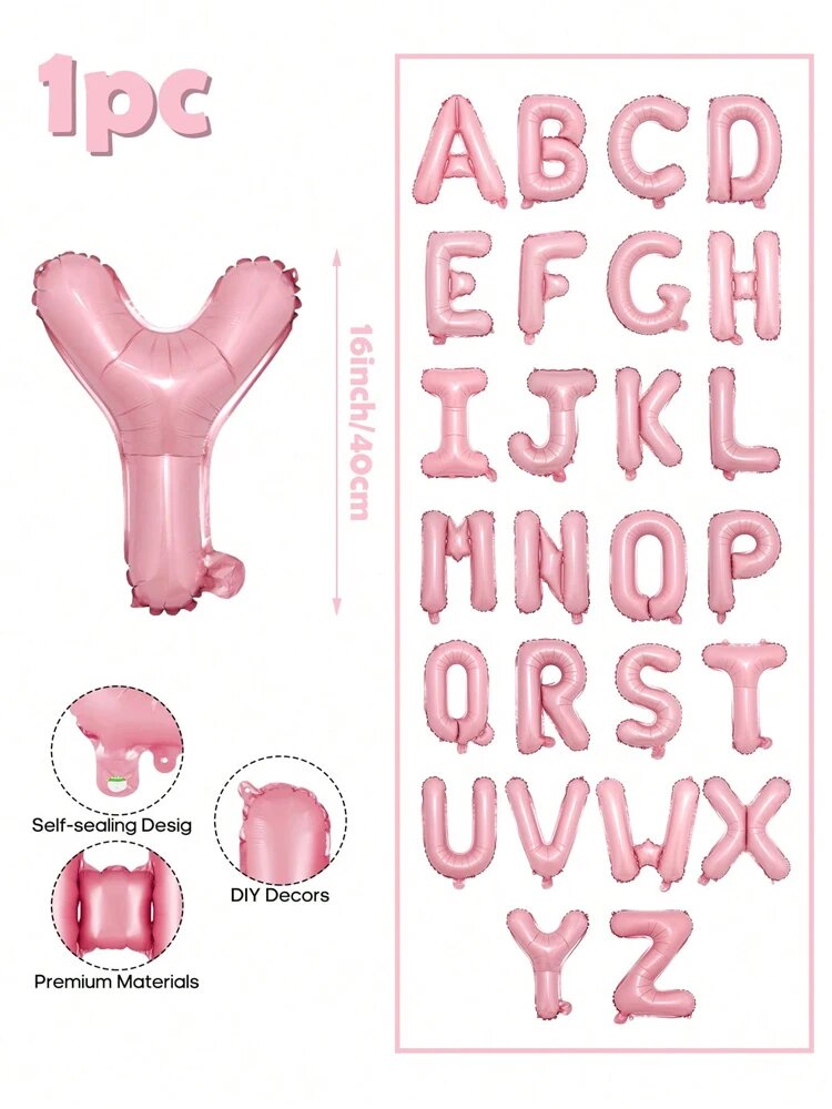 Розовый воздушный шар-буква из фольги 16 дюймов Pink letters Y