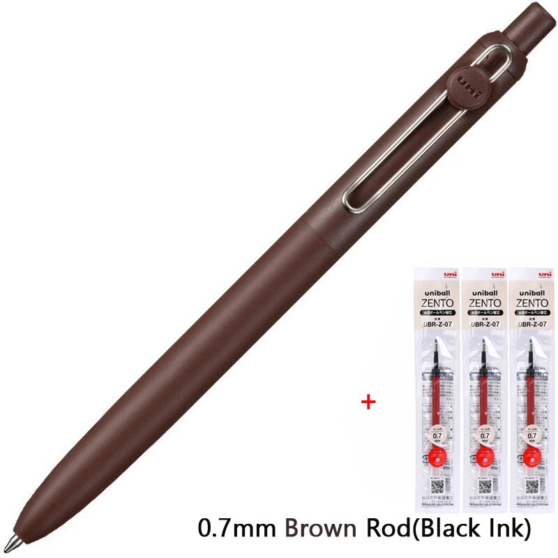 Гелевая ручка Uniball Zento 0.7 мм Коричневый, 0.7Coffee Black Ink3